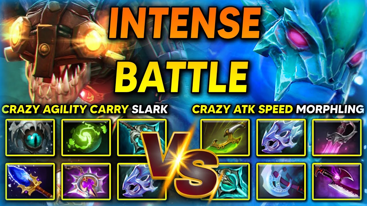 AMAZING SEA BATTLE | CRAZY AGILITY CARRY SLARK VS. CRAZY ATTACK SPEED MORPHLING | 7.37e DOTA 2 ...
