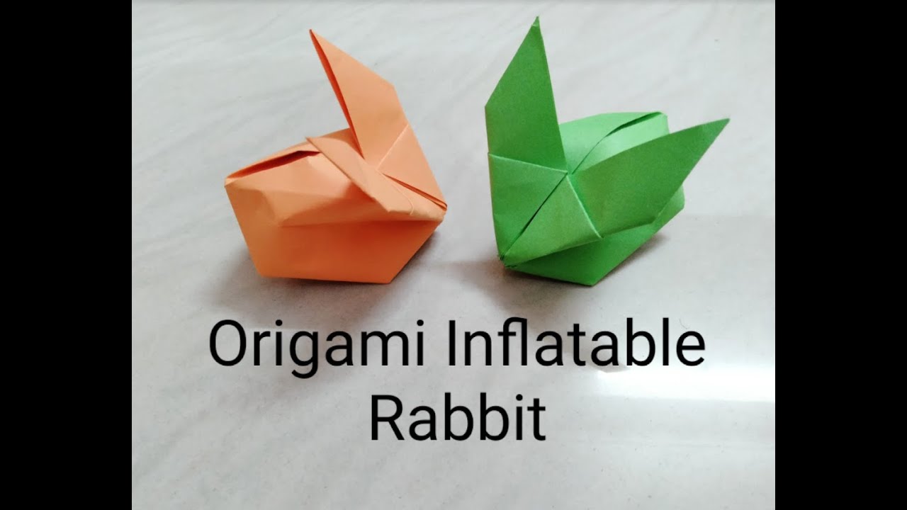 Origami Inflatable Rabbit/ Bunny #origami #rabbit #bunny - YouTube