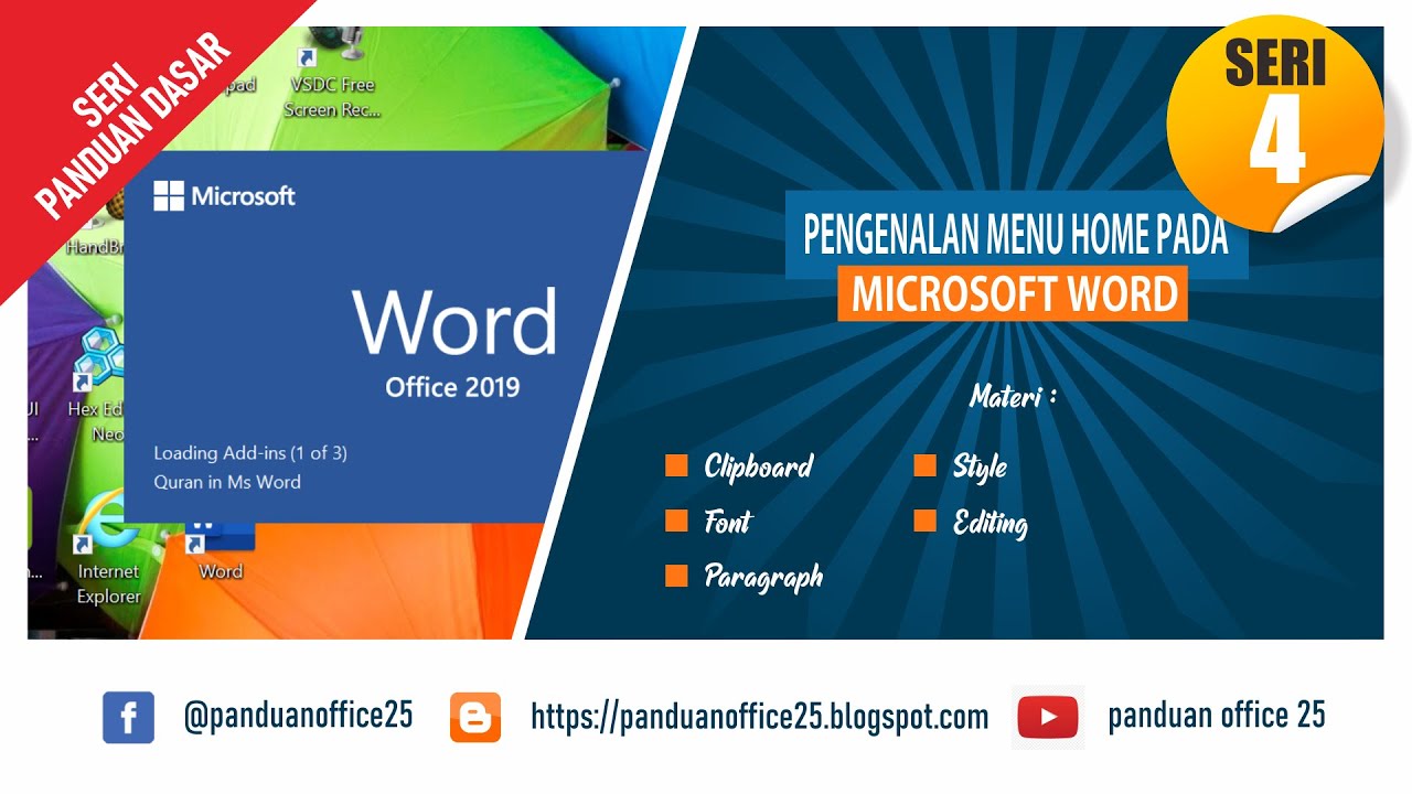 PENGENALAN MENU HOME PADA MICROSOFT WORD | Tutorial ms word 2019 for ...