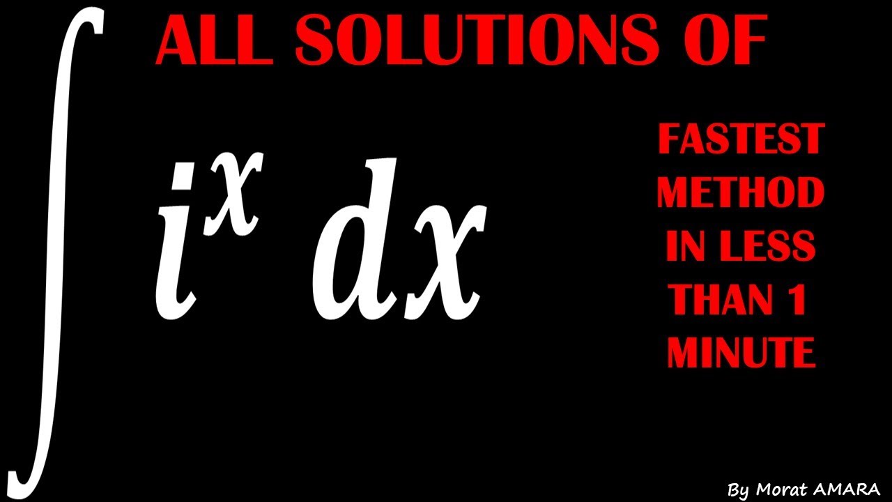 Integral of: ∫𝒊^𝒙 𝒅𝒙. In less than 1minute. - YouTube