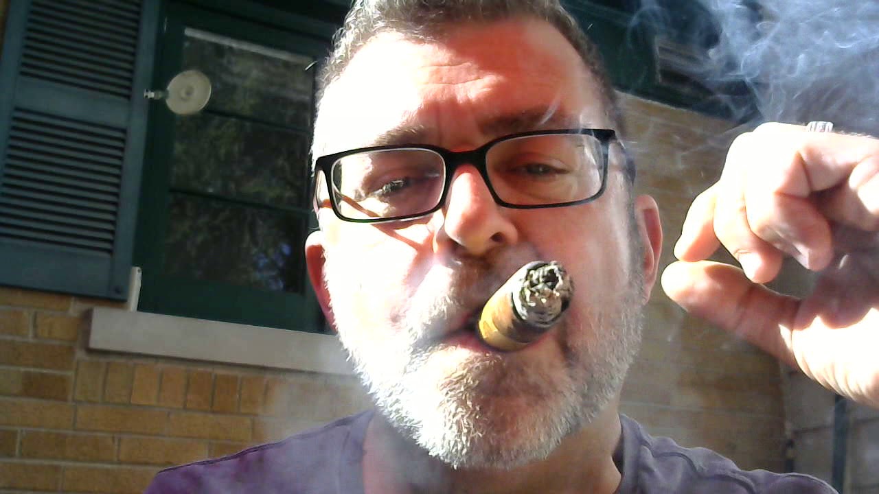 Hauling hard on cigar smoke 04 - YouTube