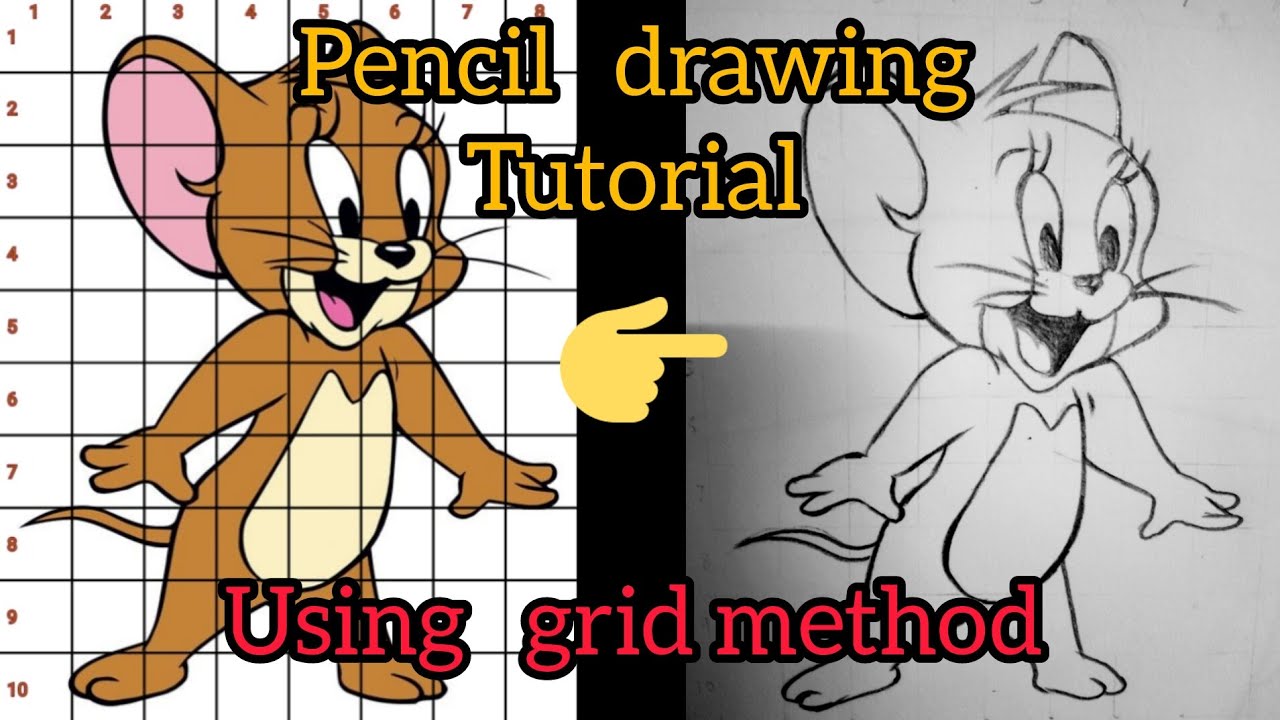 How To Draw Grid Method (Jerry) - Tom & Jerry | Biginner tutorial | Art ...