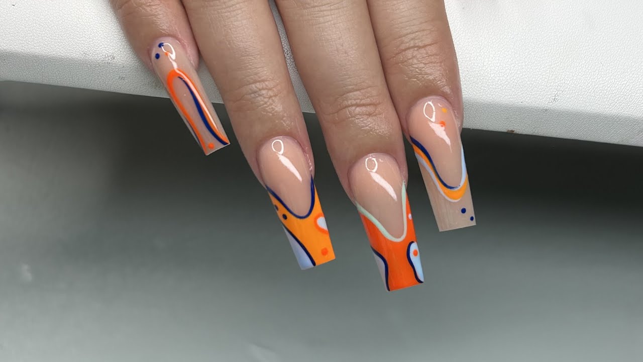 Long Refill Abstract Acrylic Nail - YouTube