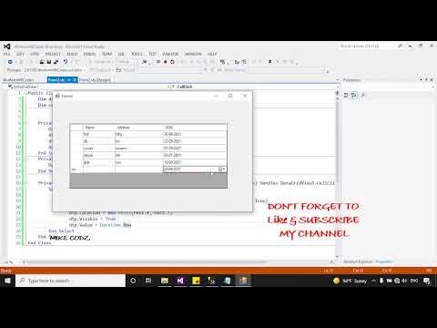 How to add datetimepicker in datagridview - Vb.net @mikecodz2821 - YouTube