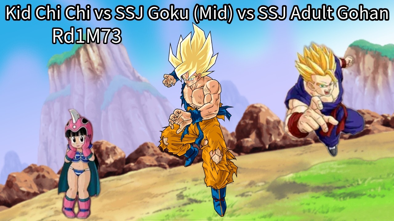 Rd1M73: Kid Chi Chi vs SSJ Goku (Mid) vs SSJ Adult Gohan (Dragon Ball ...