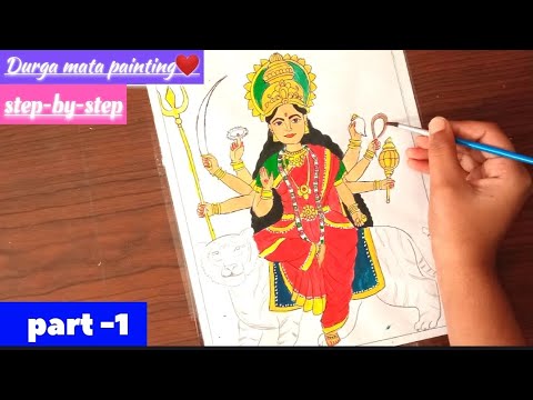 Maa Durga painting |Goddess Durga painting using poster color | Step-by ...