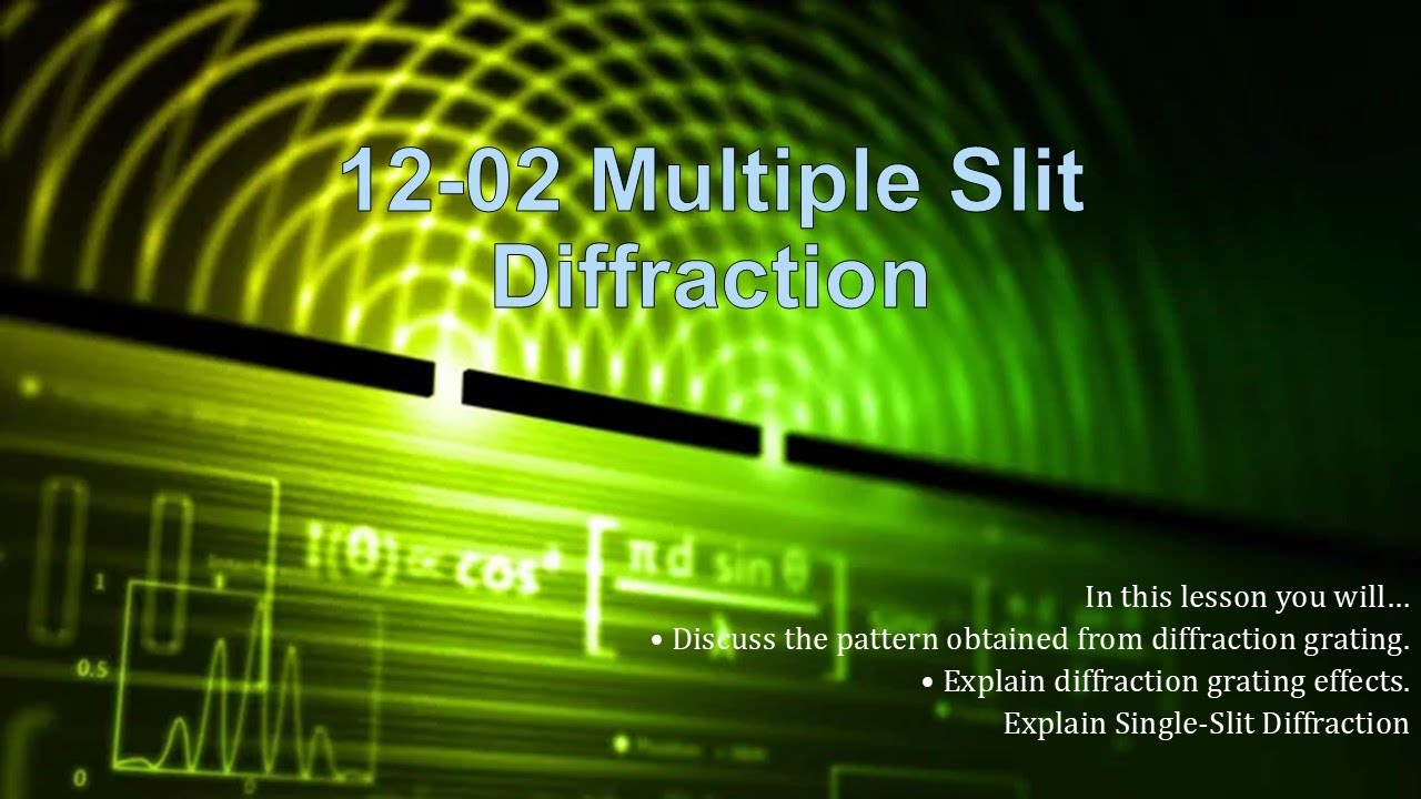 HSPhysics 12-02 Multiple Slit Diffraction - YouTube