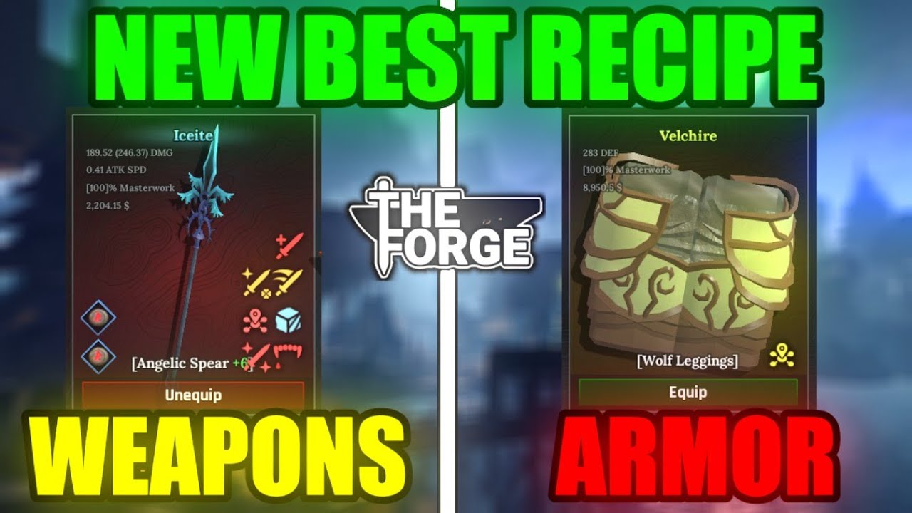 NEW BEST ARMOR AND WEAPON RECIPE IN THE FORGE - YouTube