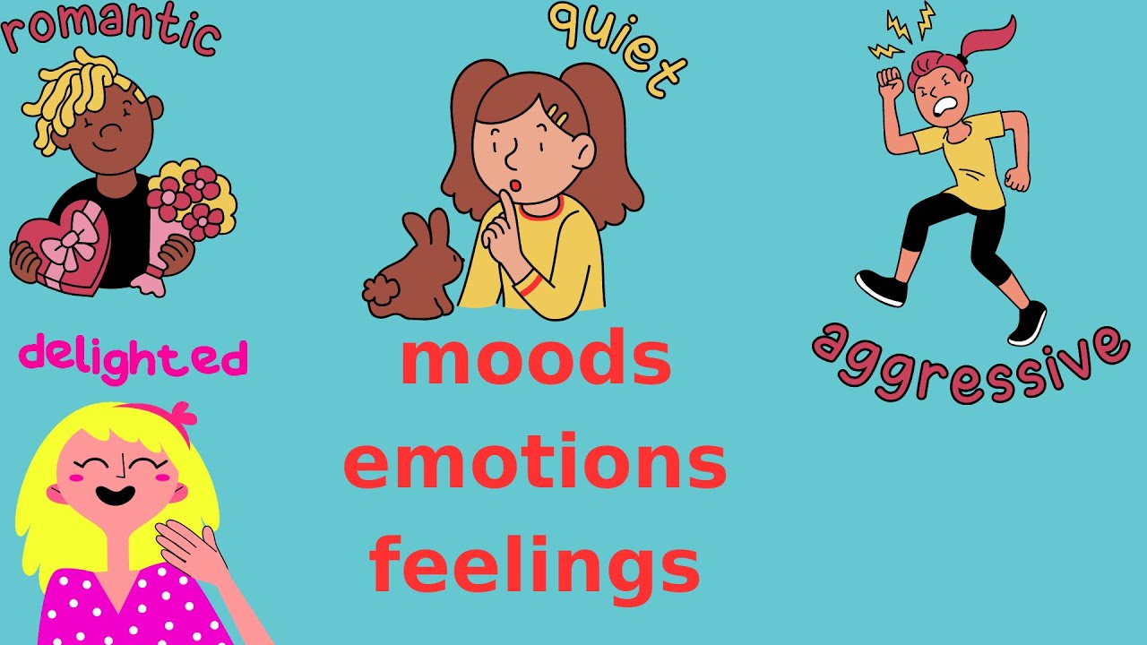 Feelings, emotions, moods.😊😒🤩 Educational video. Beginners. For kids or ...