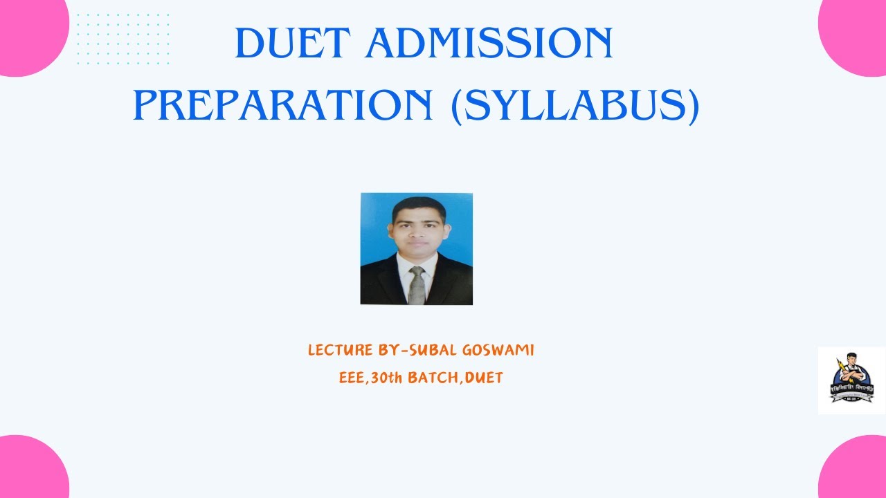 || DUET Admission syllabus For EEE,ME,CE,CSE, IPE,ARCH || DUET ...