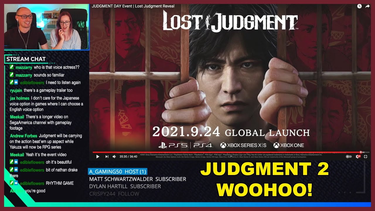 JUDGMENT 2 CONFIRMED!! Lost Judgment Trailer Reaction & Chat! - YouTube