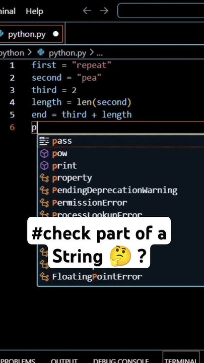 #Day -7 | Operators In python | Check Part of a String | #shorts #python #pythonprogramming # ...
