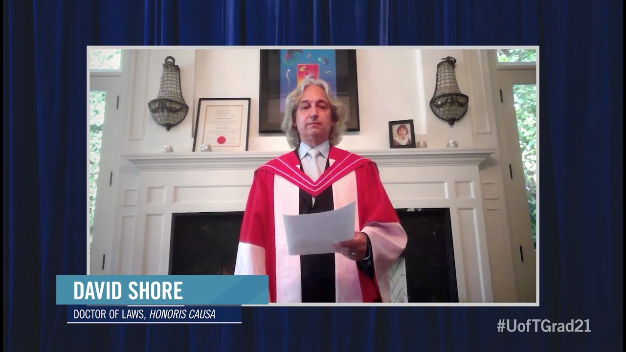 David Shore, honorary degree recipient, spring convocation 2021 - YouTube