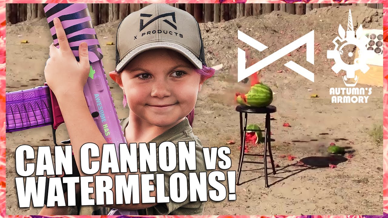 Can Cannon -vs- watermelons with Autumn's Armory! - YouTube