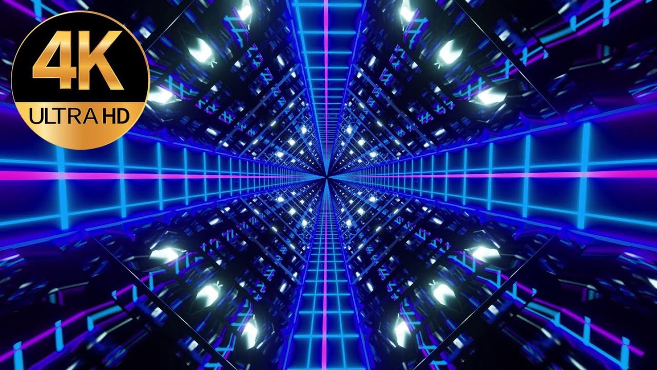 10 hour 4k fast moving Blue square shape colorful Lights Background ...