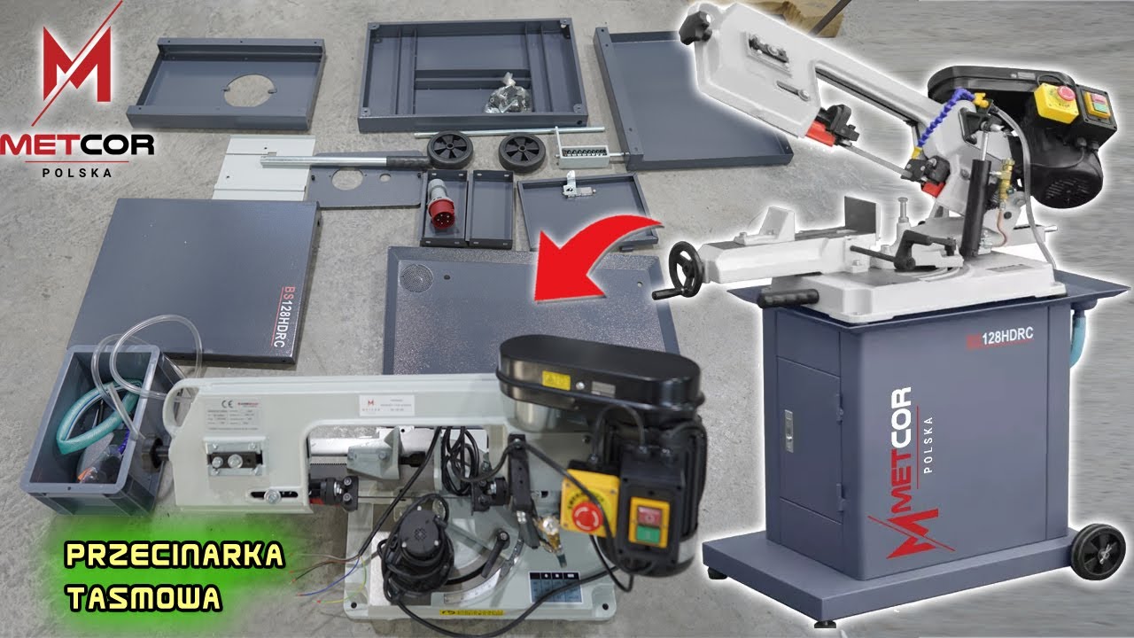 Metcor BS-128HDRC przecinarka taśmowa otwarcie test - YouTube