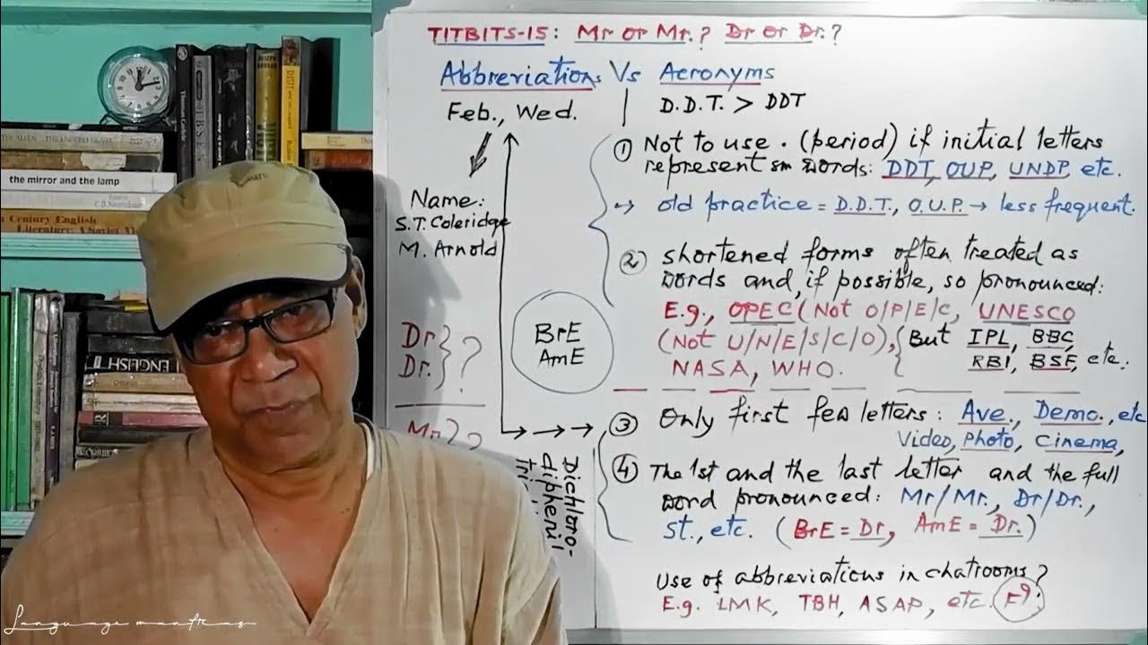 Mr or Mr.? Dr or Dr.? St or St.? DDT or D.D.T.? ABREVIATION & ACRONYMS বাংলা মাধ্যমে - YouTube