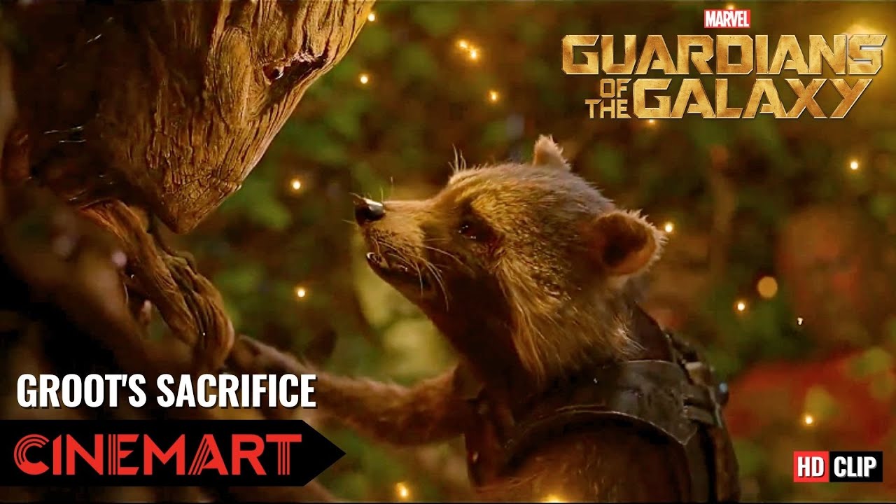 GUARDIANS OF THE GALAXY (2014) | Groot's sacrifice | Groot dies scene ...