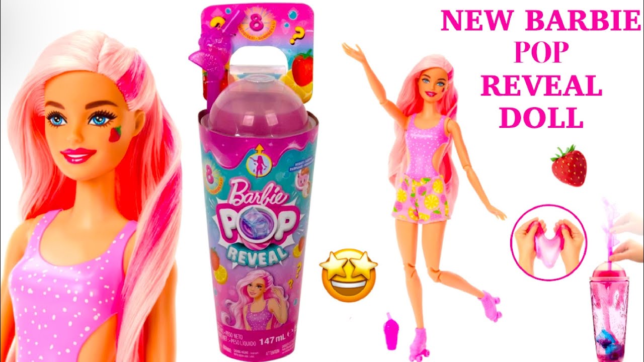 Unboxing NEW Barbie POP Reveal strawberry lemonade doll! 🍓 🍋| Fruit ...