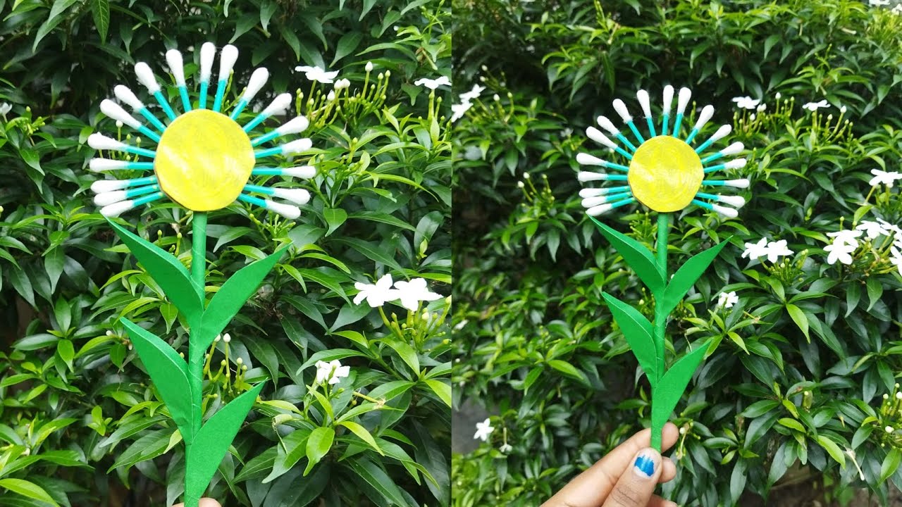 DIY Amazing Crafts ideas using Cotton buds / Cotton buds Flower making# ...