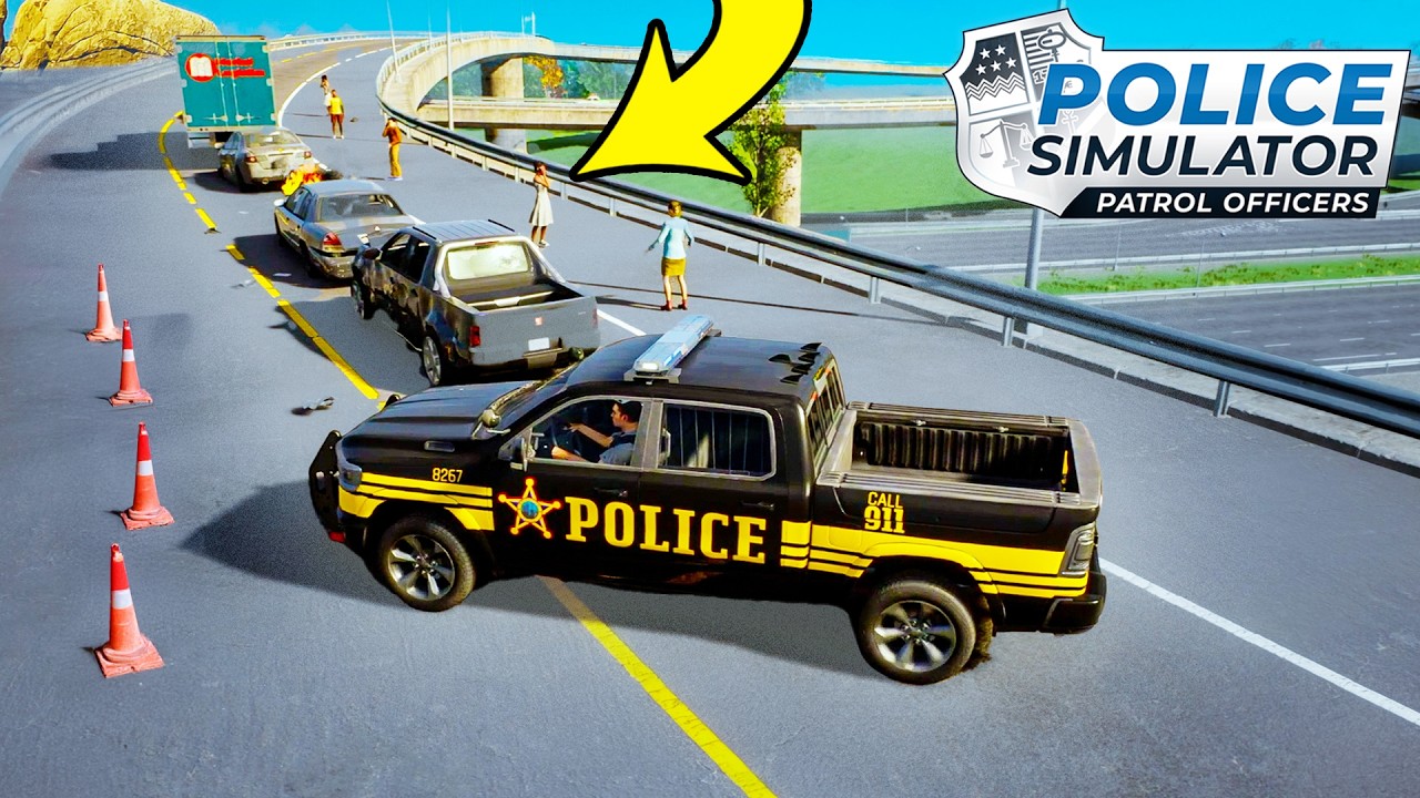 INTERSTATE ACCIDENT 8 CAR PILEUP POLICE SIMULATOR PATROL OFFICERS | HIGHWAY DLC POLICE SIM ...
