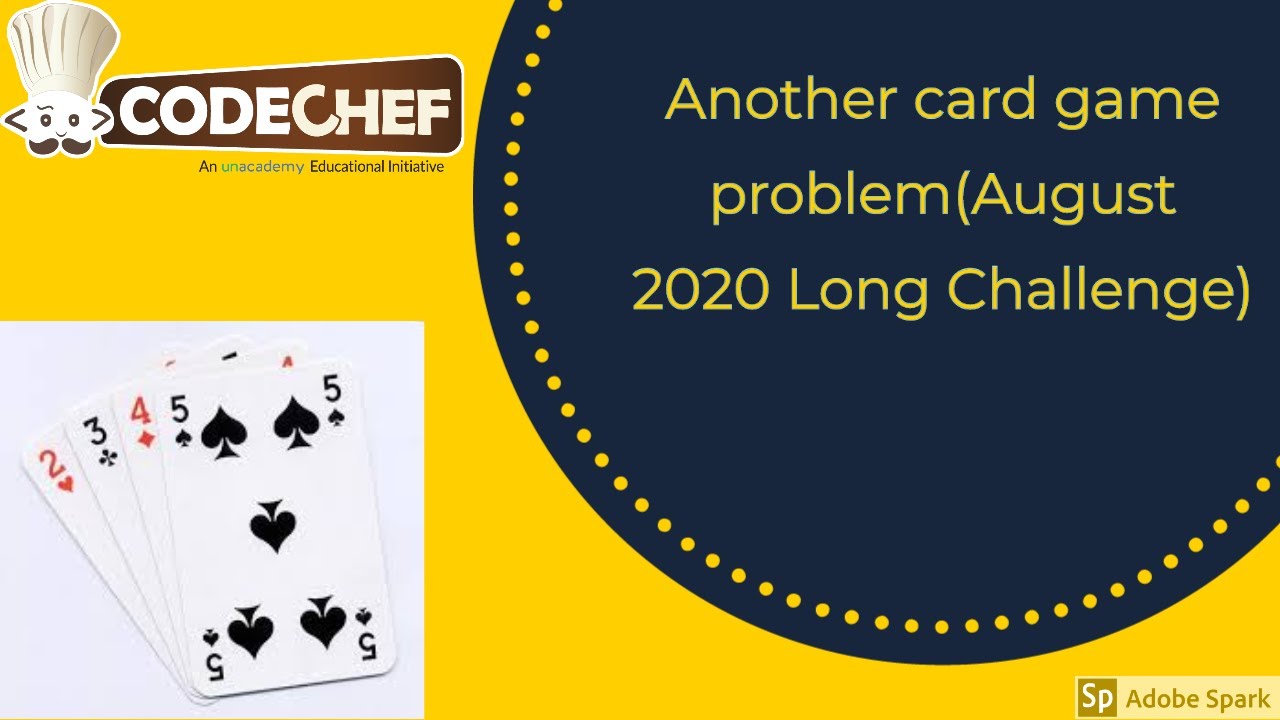 Another card game problem|| August 2020 Long Challenge - YouTube