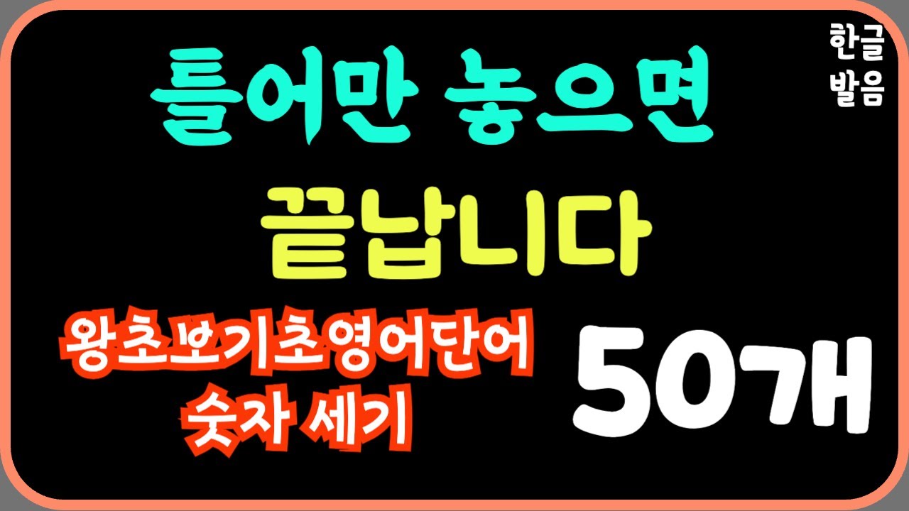 틀어만 놓으세요 미국인이 매일쓰는 왕초보 기초영어단어 50개 숫자세기 생활영어회화 효과적인 반복듣기로 확실하게