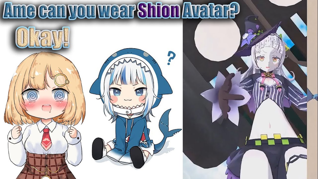 『Gura ask Ame to wear avatar like Shion at』 【VRchat】 - YouTube