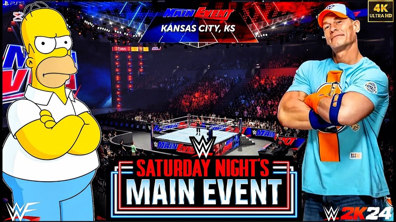WWE 2K24_WWE UNIVERSAL CHAMPIONSHIP RAW JOHN CENA VS HOMER SIMPSON ...