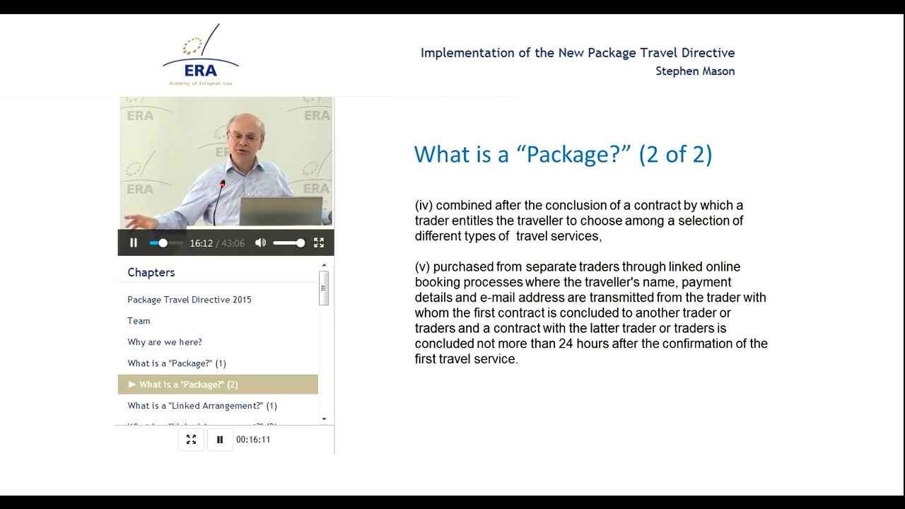 Implementation of the New Package Travel Directive - YouTube