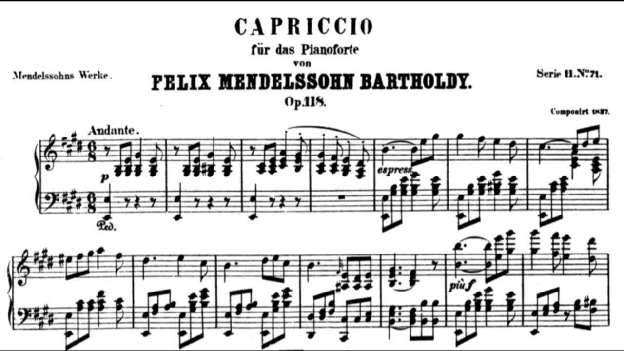 Mendelssohn: Caprice in E Major, Op. 118 (Benjamin Frith) - YouTube