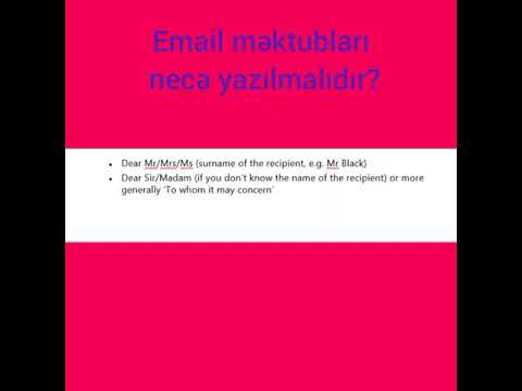Email məktubları necə yazılır? İzləyin. Tam izah.