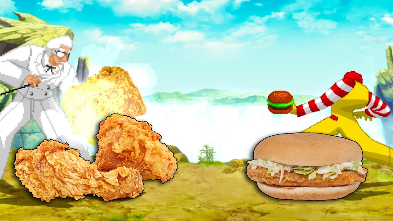 KFC Colonel Sanders vs MCDonalds 😱 HIGH LEVEL INSANE EPIC FIGHT! - YouTube