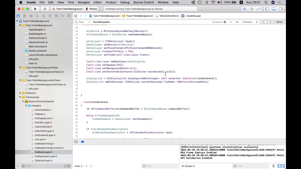 IOS Metal API Tutor1 HelloBackground - YouTube