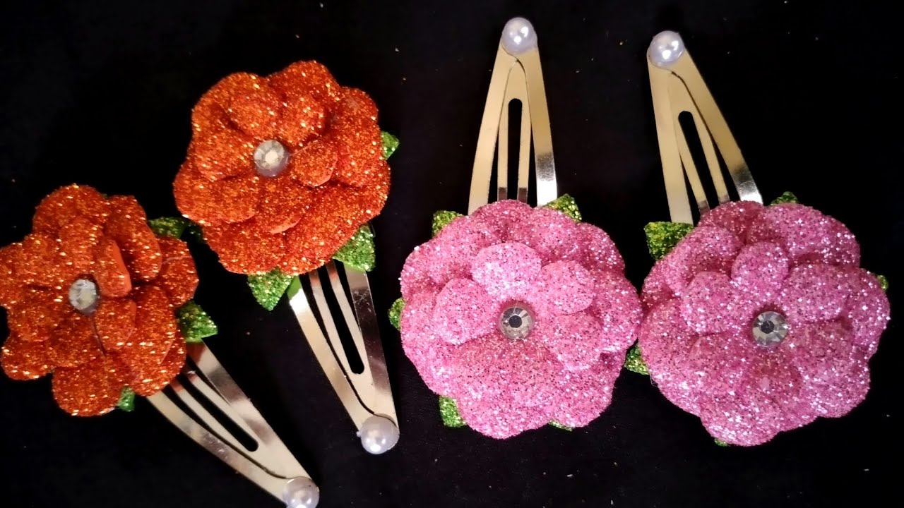 DIY SNAP CLIPS + GLITTERED FOAM SHEET (another design) - YouTube