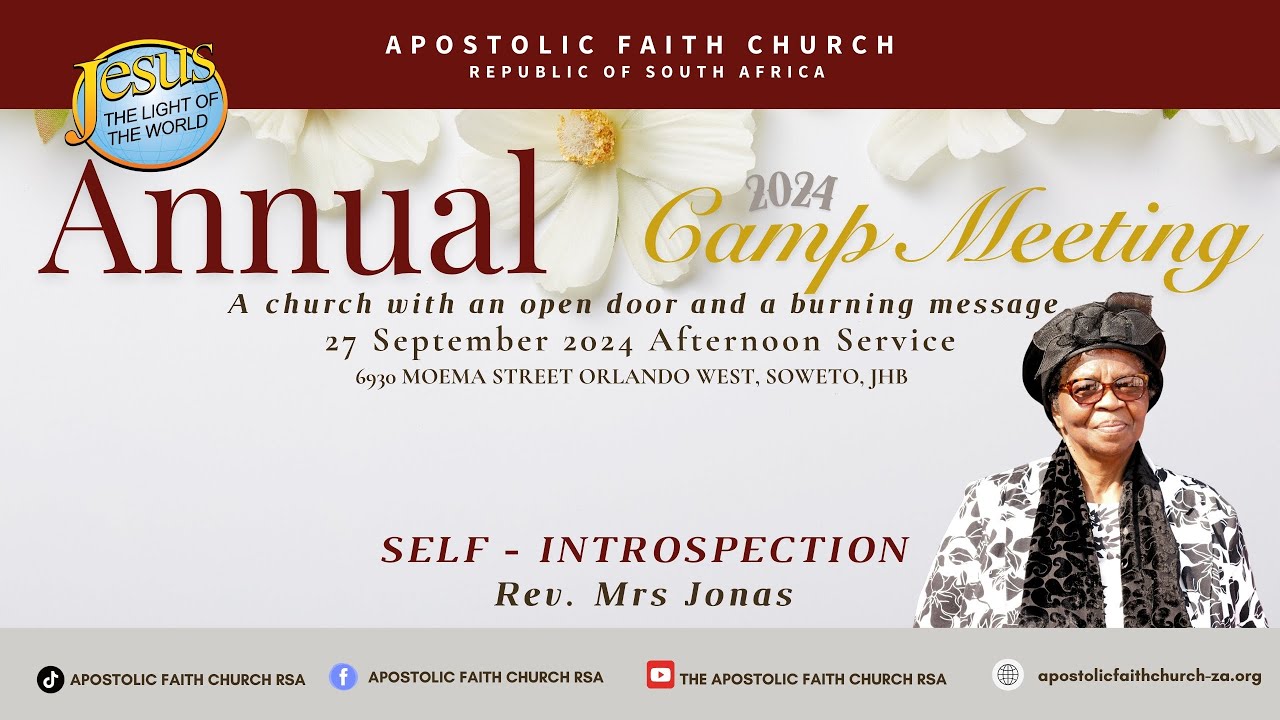 27-09-2024|RSA Camp meeting Soweto HQ| Afternoon Service| Pastor Jonas ...