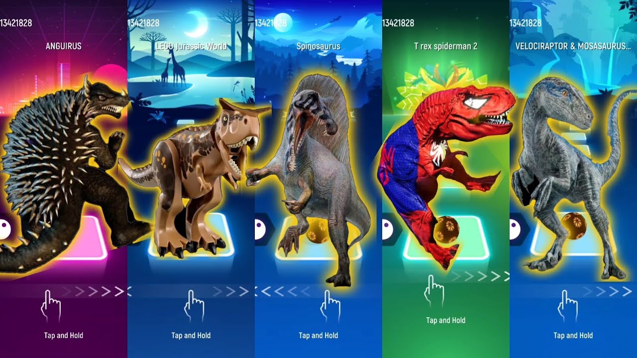 anguirus vs lego jurassic world vs spinosaurus vs t-rex spiderman vs ...
