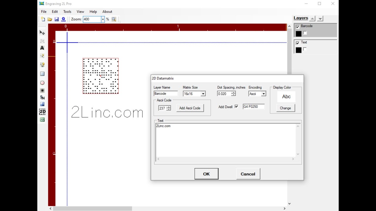 2D Data Matrix Barcodes - Engraving Software Tutorial - YouTube