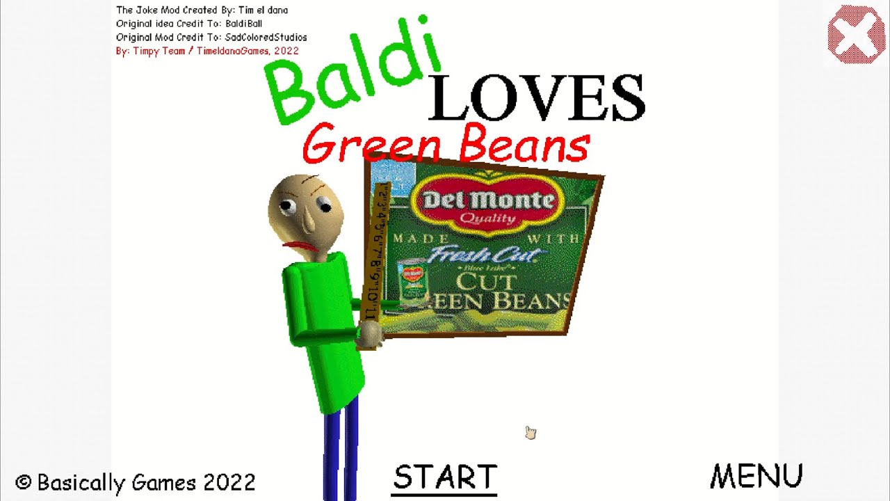 Baldi loves Green Beans (Baldi's Basics Joke Mod) - YouTube