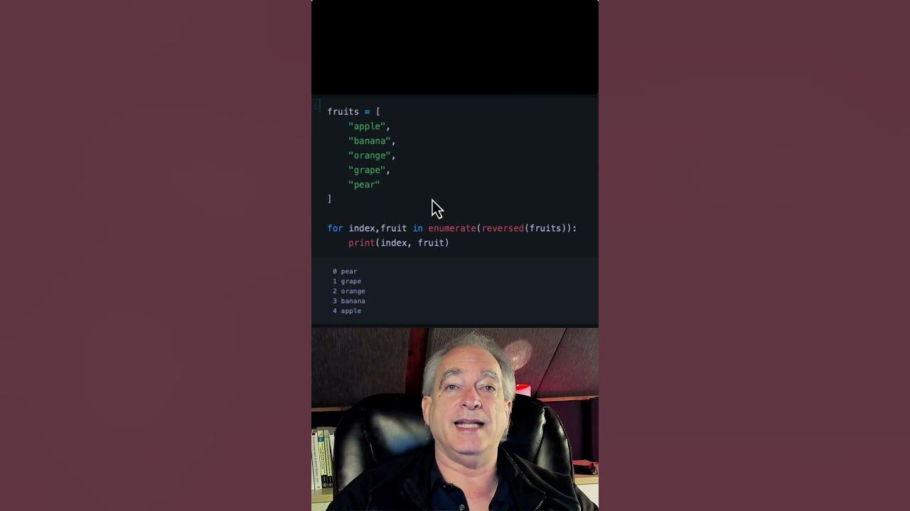 Traverse a Python list in reverse with index #shorts - YouTube