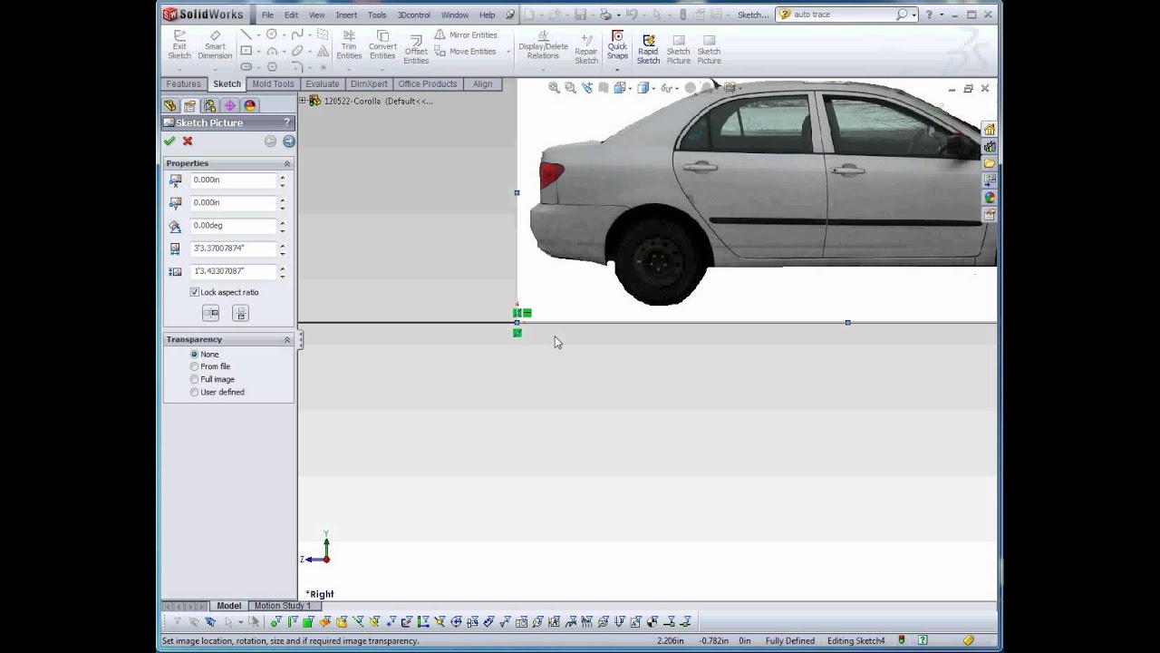 Part 1 - Sketch Picture and Auto Trace, Set up and Using Auto Trace ...