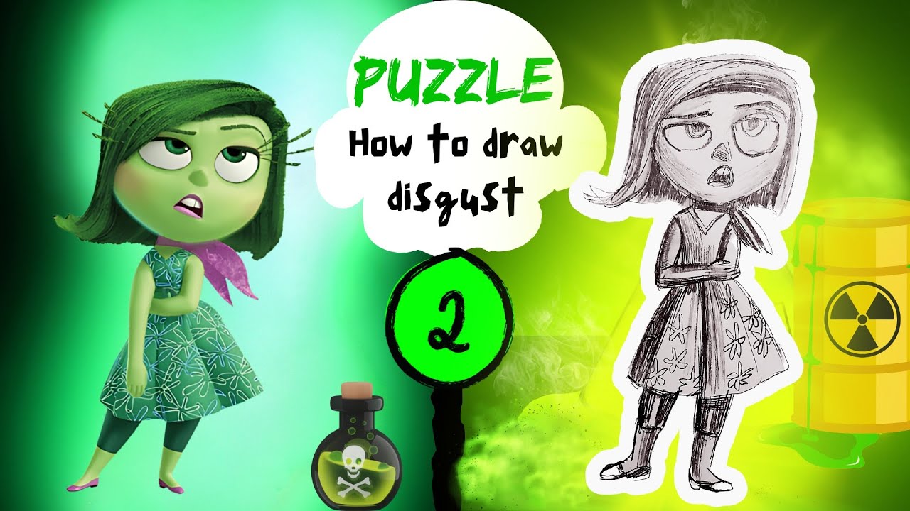 How to draw DISGUST from INSIDE OUT || Easy character Drawing for ...