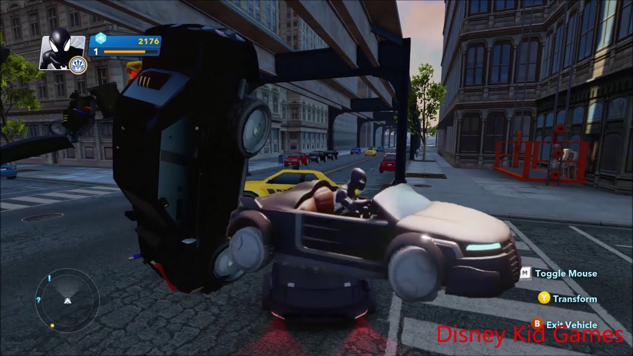 Disney Spiderman 9 - Flying Car Symbiote Spider man - YouTube