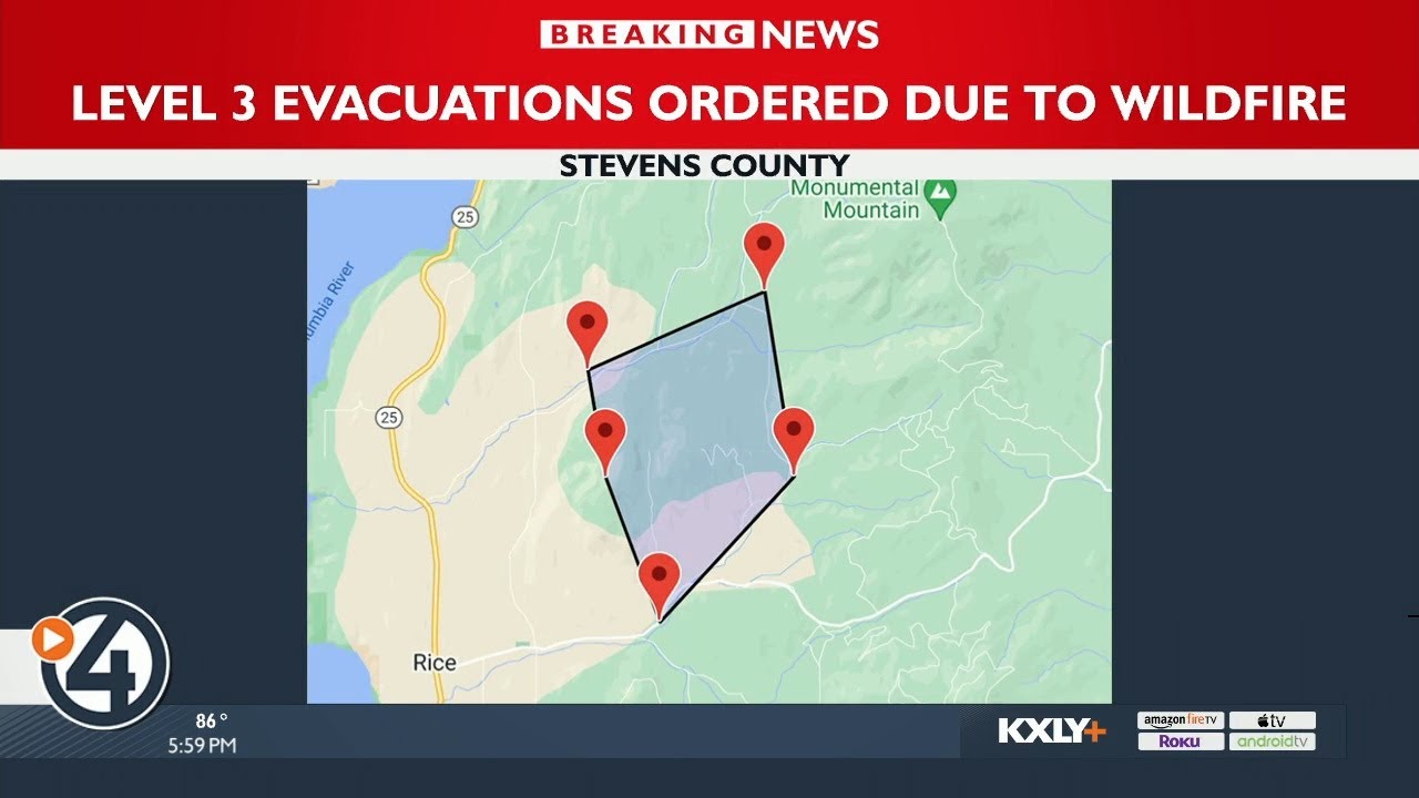 Level 3 Evacuations issued for fast-moving wildfire burning in Stevens ...