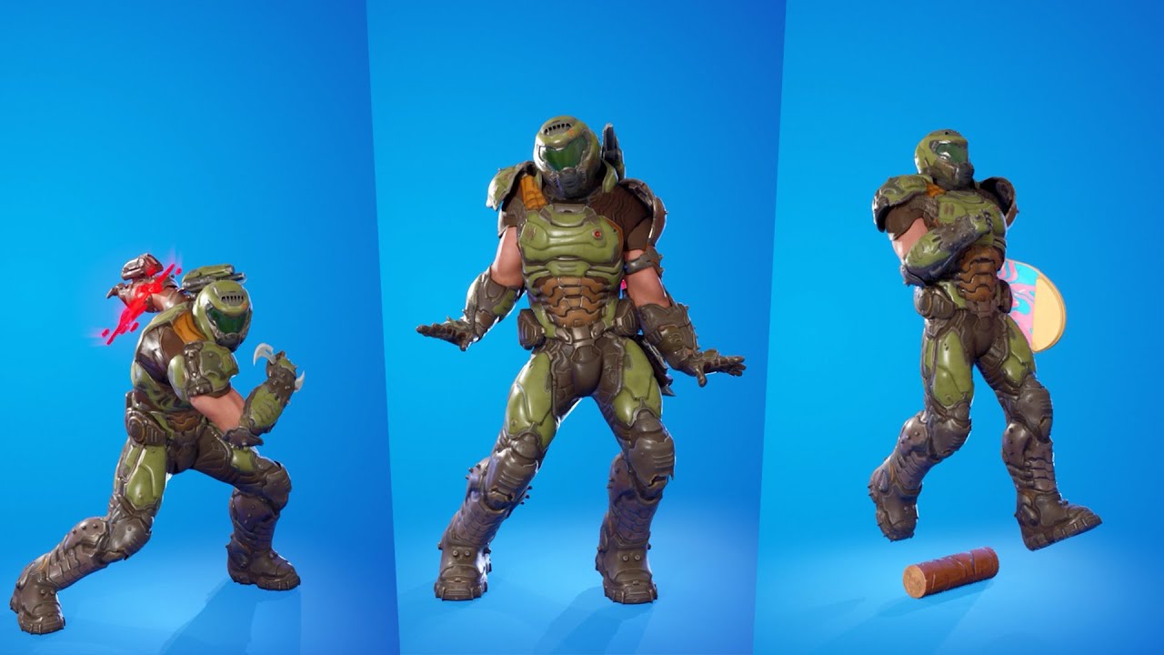 Doom Slayer Skin Showcase with Emotes and Dances | Fortnite Battle ...