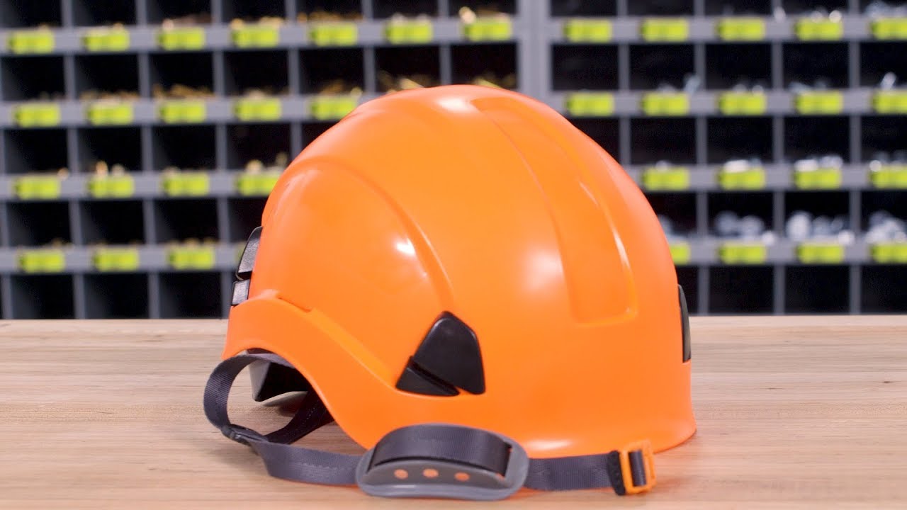 Kimball Midwest's Climbing-Style Hard Hat with Chin Strap - YouTube