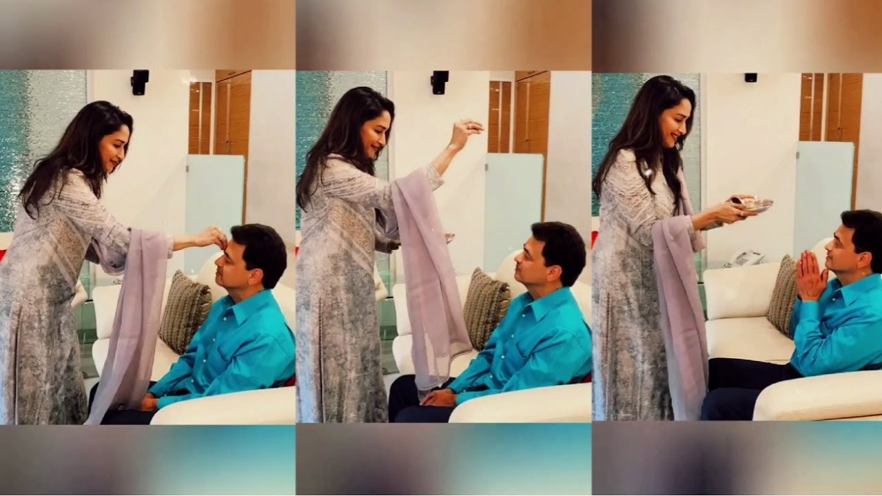 Madhuri Dixit Celebrating Raksha Bandhan With Brother Ajit Dixit # ...