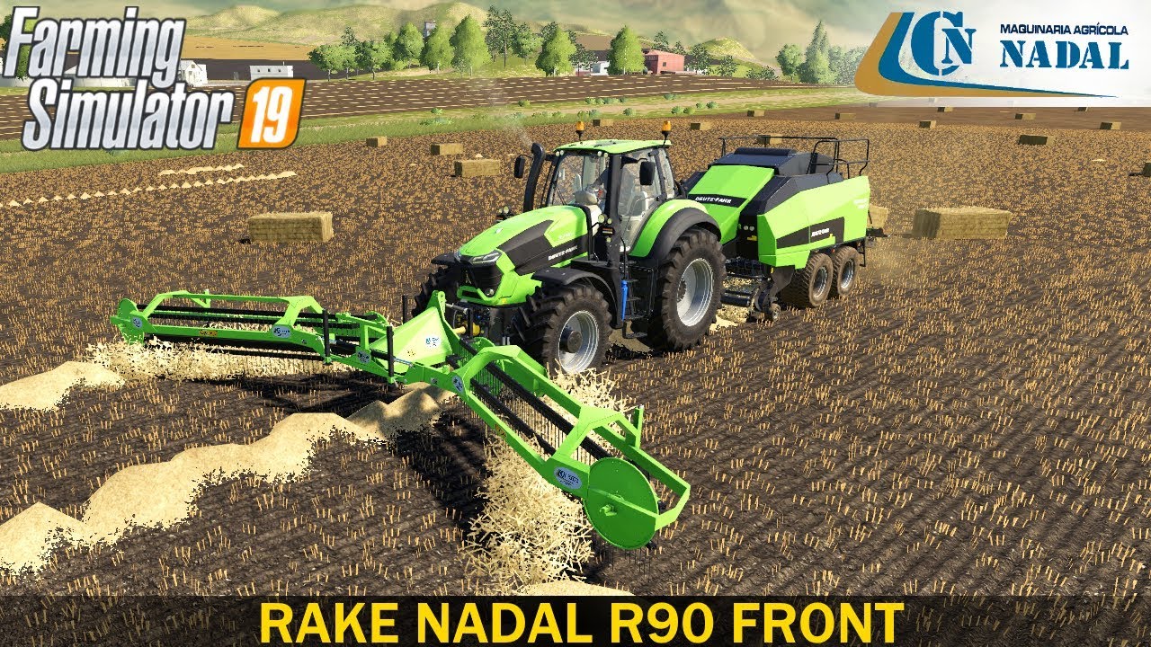 Farming Simulator 19 - RAKE NADAL R90 FRONT Swath with a Working Width ...