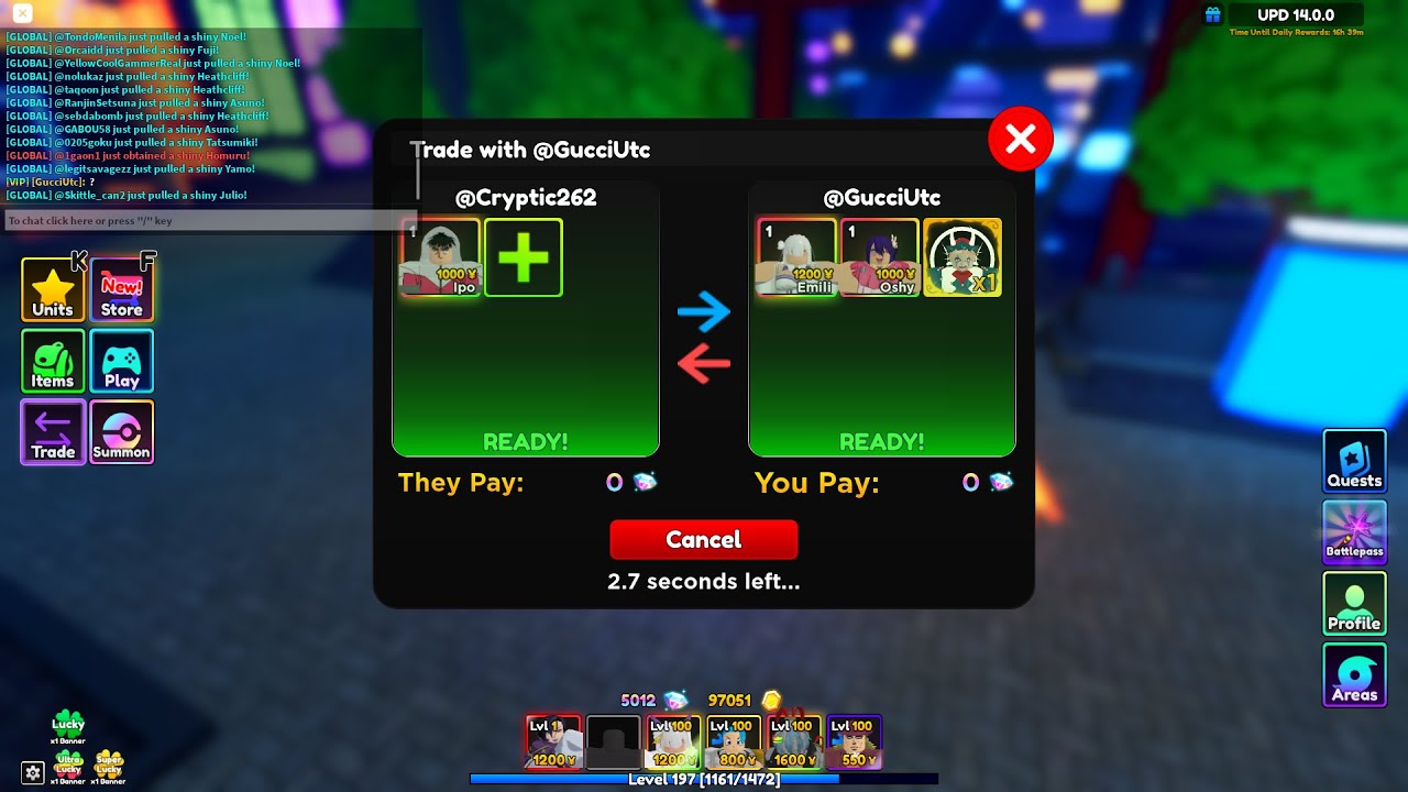 A DAY OF TRADING IN ANIME ADVENTURES! - YouTube