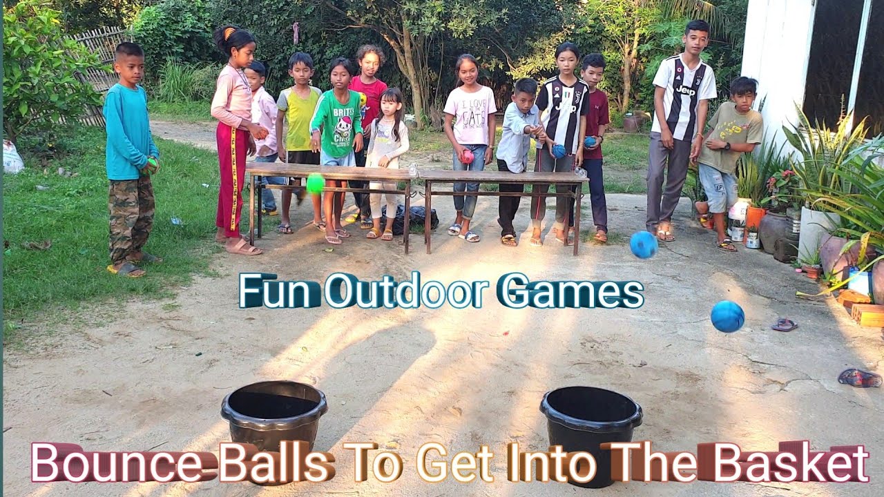 Bounce Balls To Get Into The Basket | Fun Outdoor Games | Fun Team ...